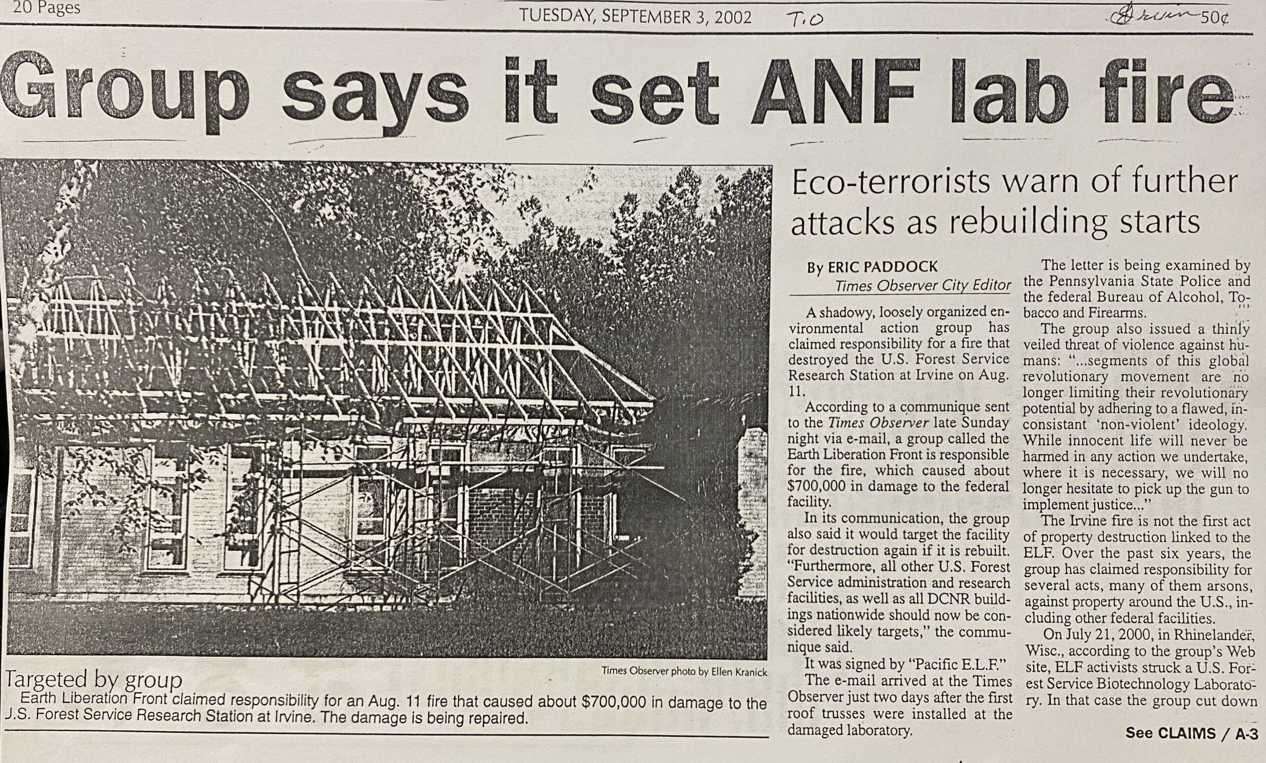 20 years since attack at research station in Irvine | News, Sports ...